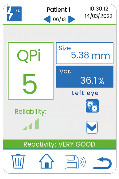 QPi results NeruroLight pupillometer | IDMED